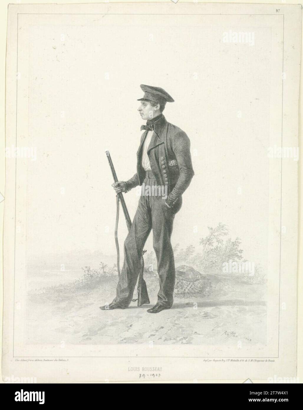 Auguste Raffet Louis Rousseau. Lithograph; rolled china paper 1848 ...