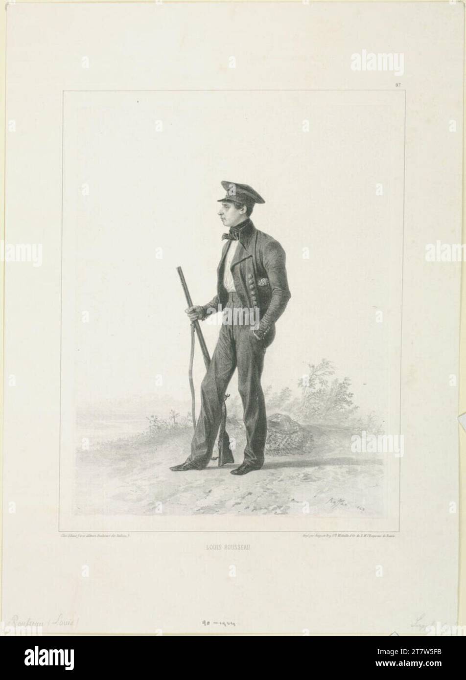 Auguste Raffet Louis Rousseau. Lithograph; rolled china paper 1848 ...