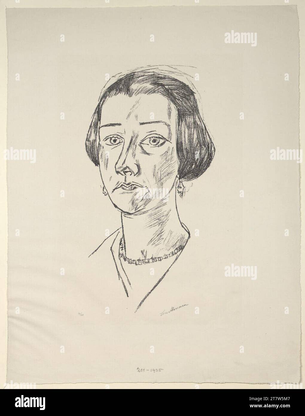 Max Beckmann Women's portrait. Lithography (1920) , 1920 Stock Photo ...