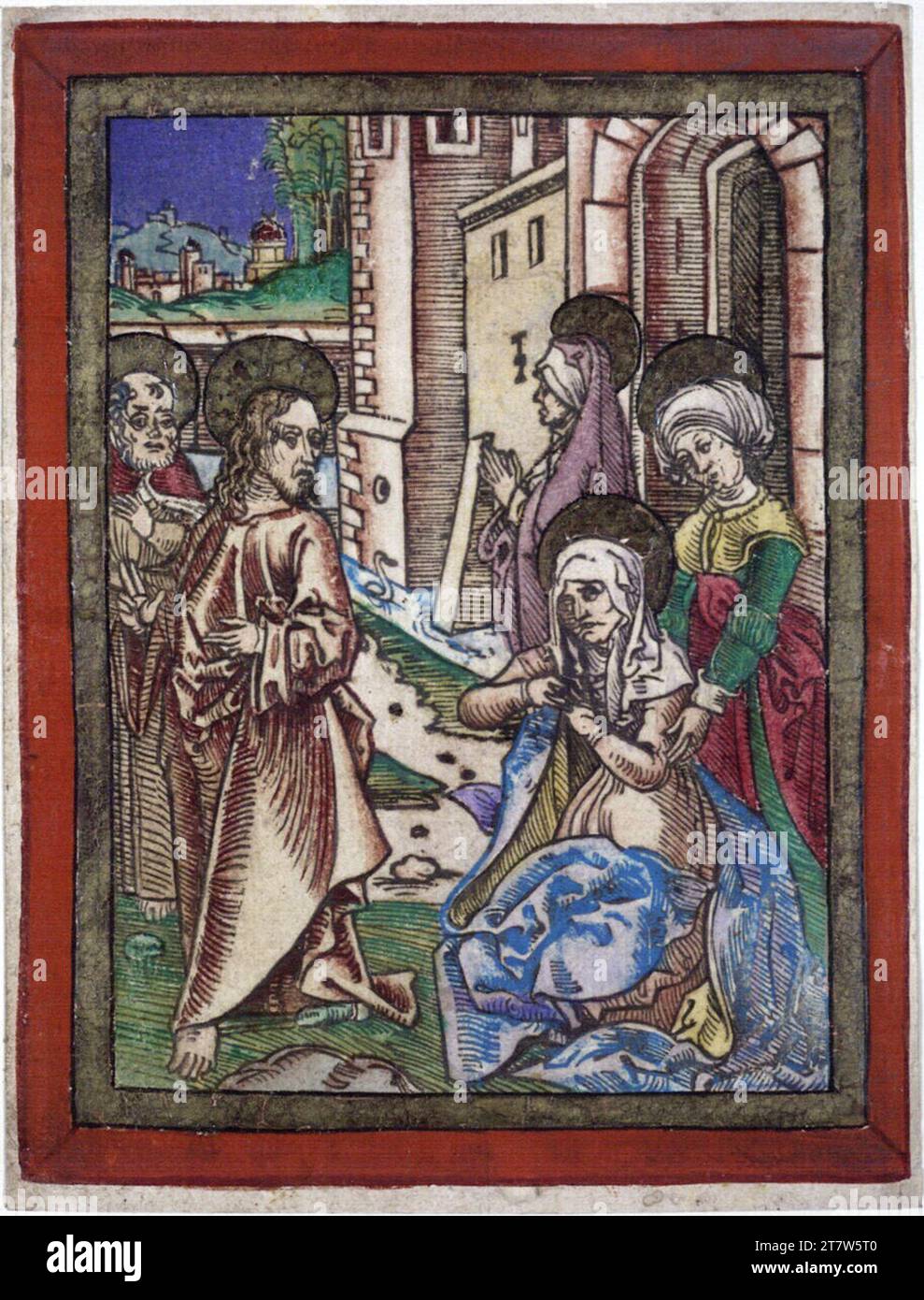 Anonym Christ's saying goodbye to his mother. Woodcut on parchment ...
