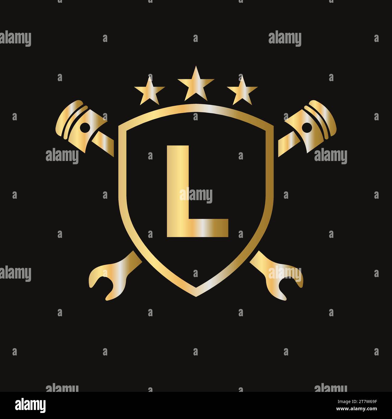 Repair Logo On Letter L Vector Template. Automotive Mechanic Symbol ...