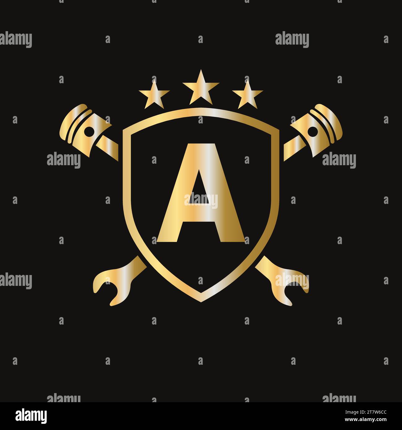 Repair Logo On Letter A Vector Template. Automotive Mechanic Symbol ...