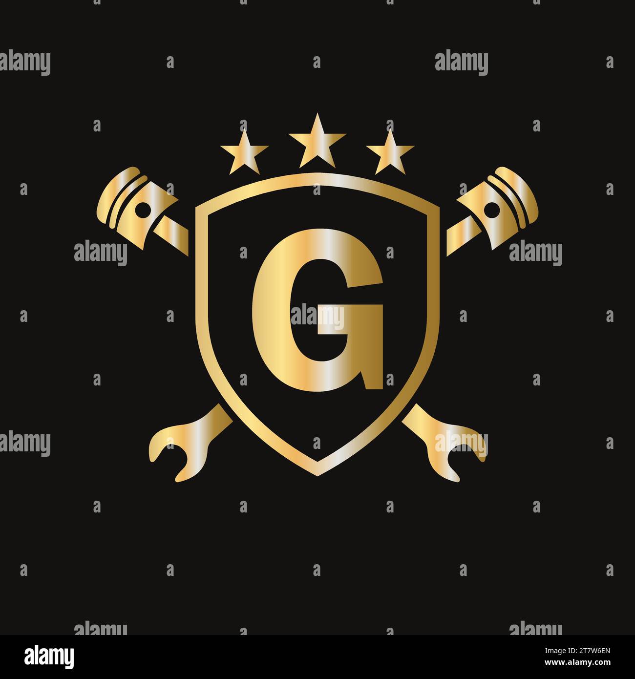 Repair Logo On Letter G Vector Template. Automotive Mechanic Symbol ...