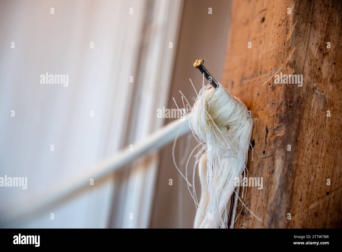 Traditional textile manufacture Weaving thread for the textile industry ...