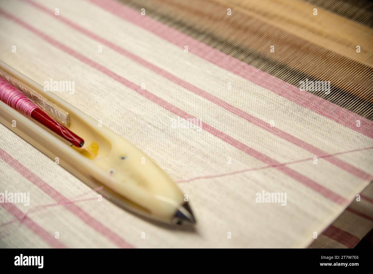 Traditional textile manufacture Weaving thread for the textile industry ...