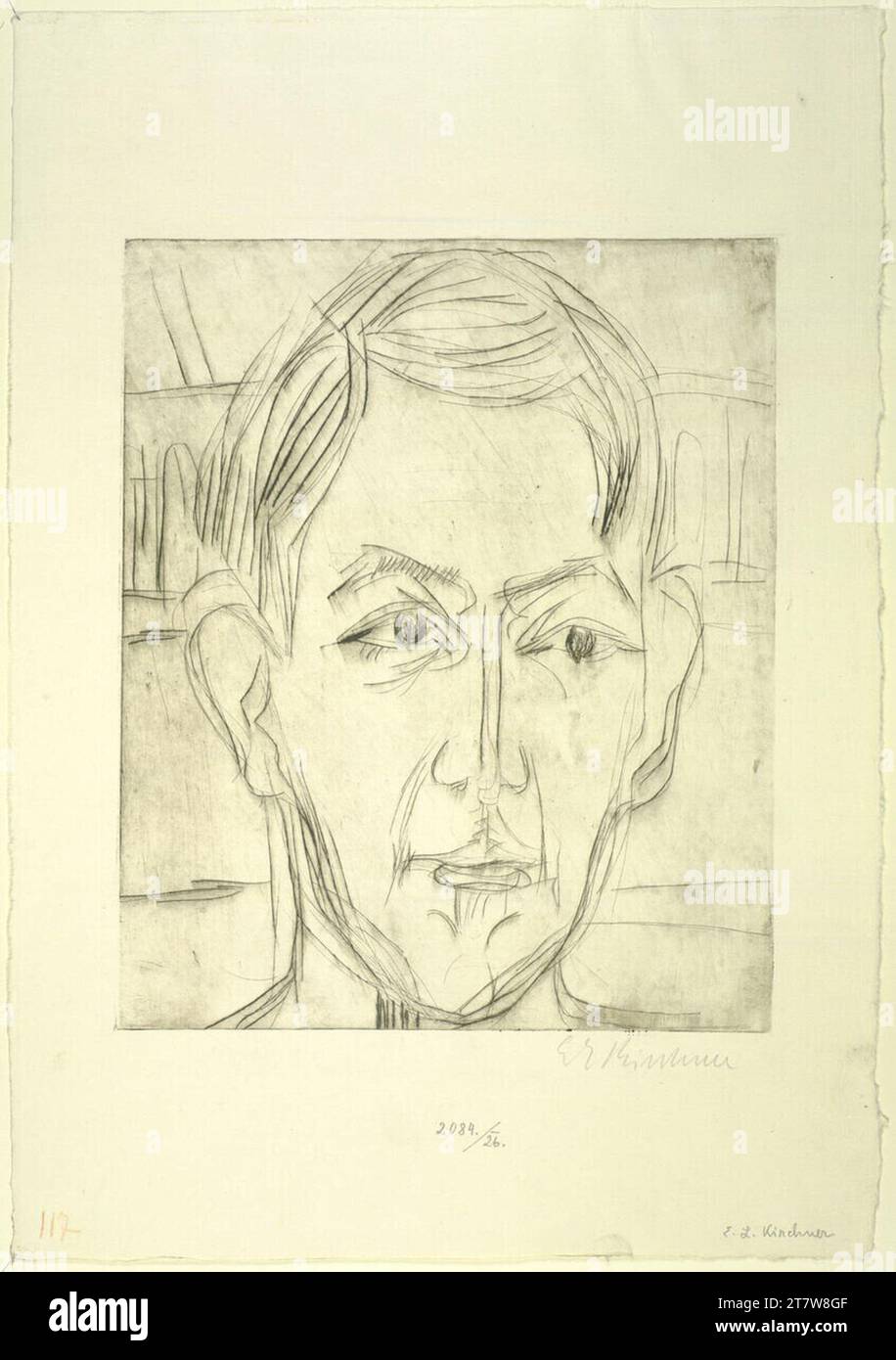 Ernst Ludwig Kirchner Head of a young man (Dr. Hans Bütow). Holded ...