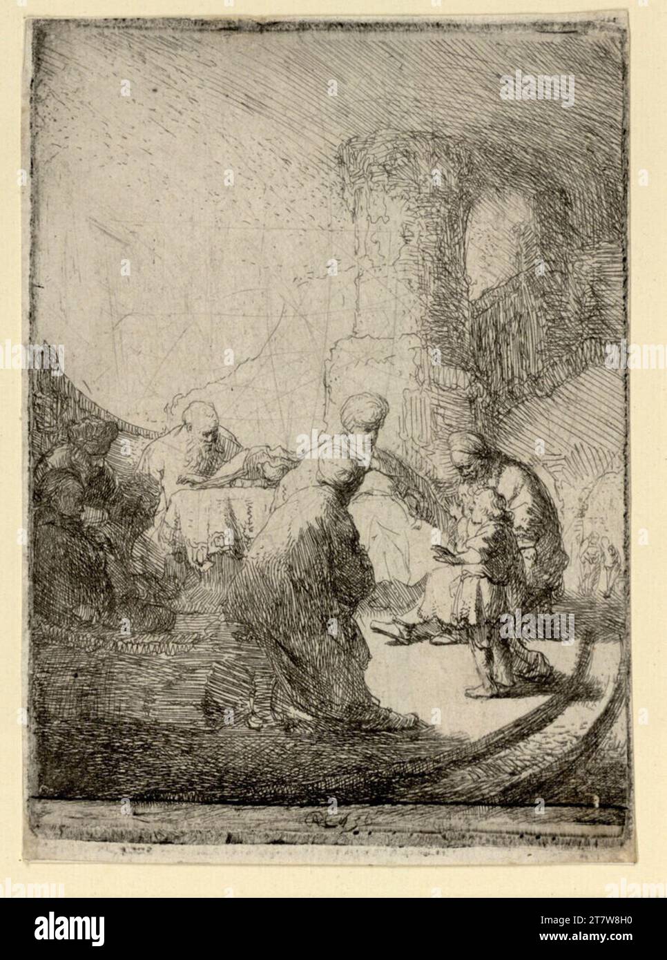Rembrandt Harmensz. van Rijn Jesus among the scribes (small plate ...