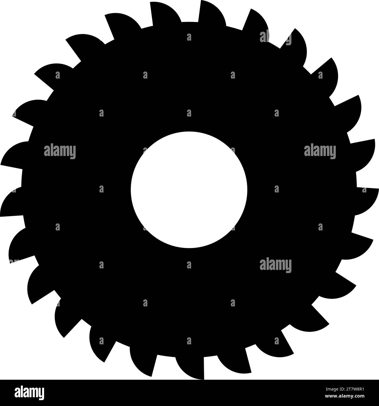 Round knife millstone circular saw disc icon black color vector illustration image flat style ...