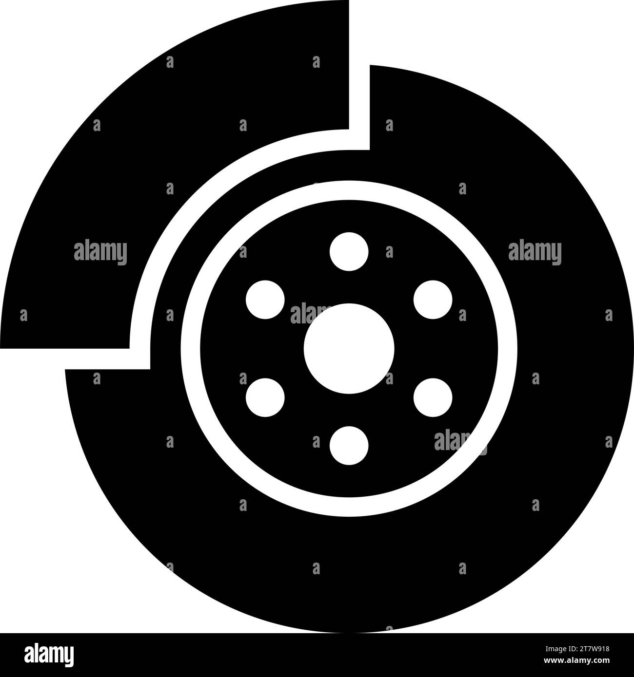 Car Brake Disk Part Gear System Icon Black Color Vector Illustration Image Flat Style Simple 