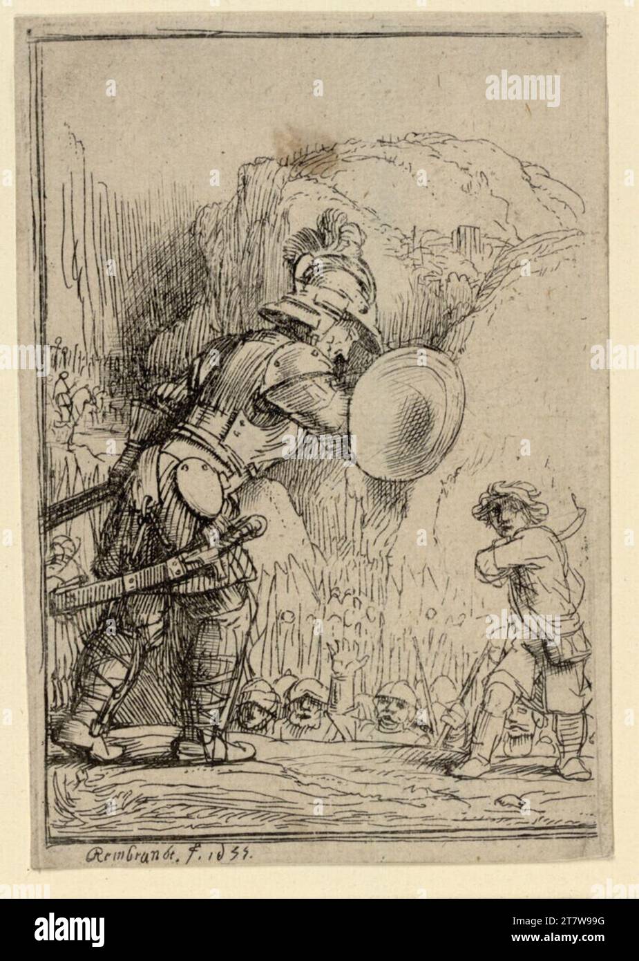 Rembrandt Harmensz. van Rijn David and Goliath (Illustration to Menasse ...