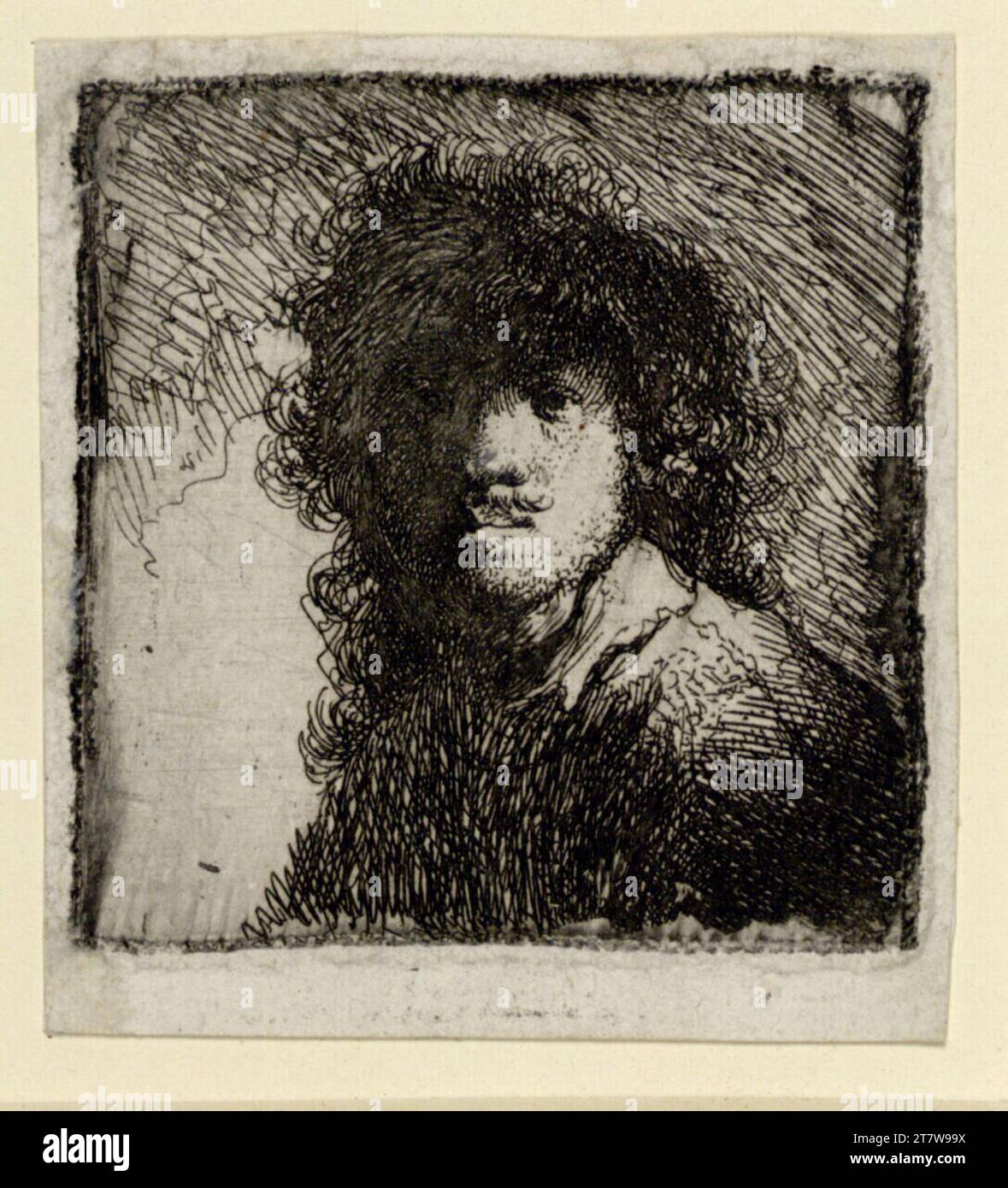 Rembrandt Harmensz. van Rijn Self -portrait of Rembrandts. etching around 1629 Stock Photo - Alamy
