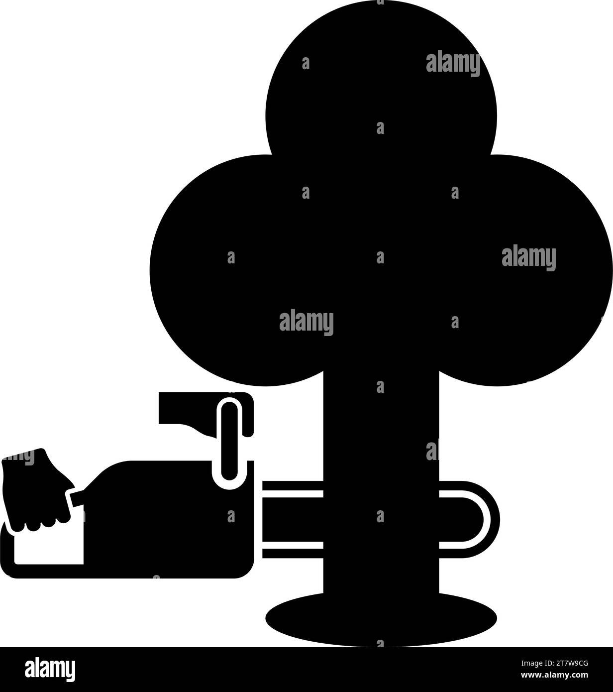 Chainsaw sawing tree woodchopper concept lumberjack arborist cutting ...