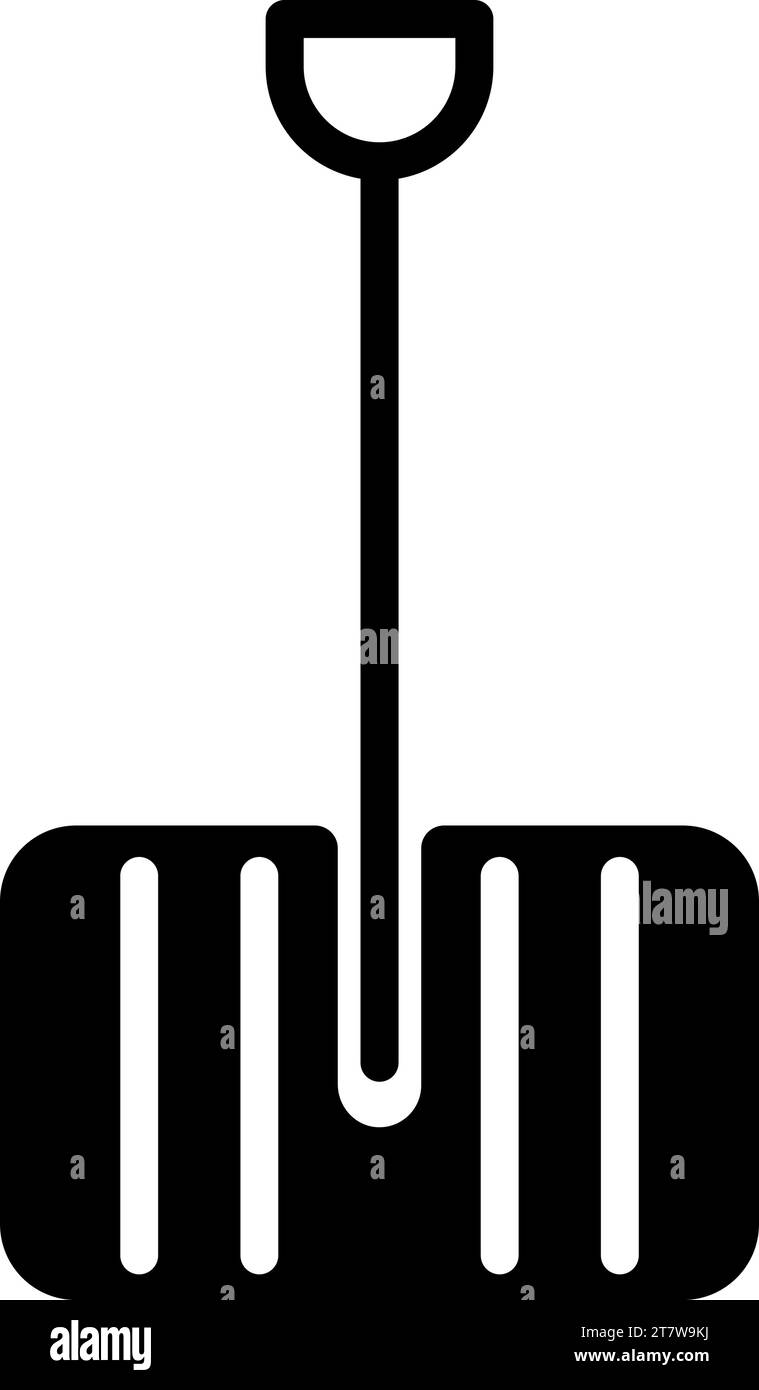 Winter snow shovel clearing icon black color vector illustration image ...