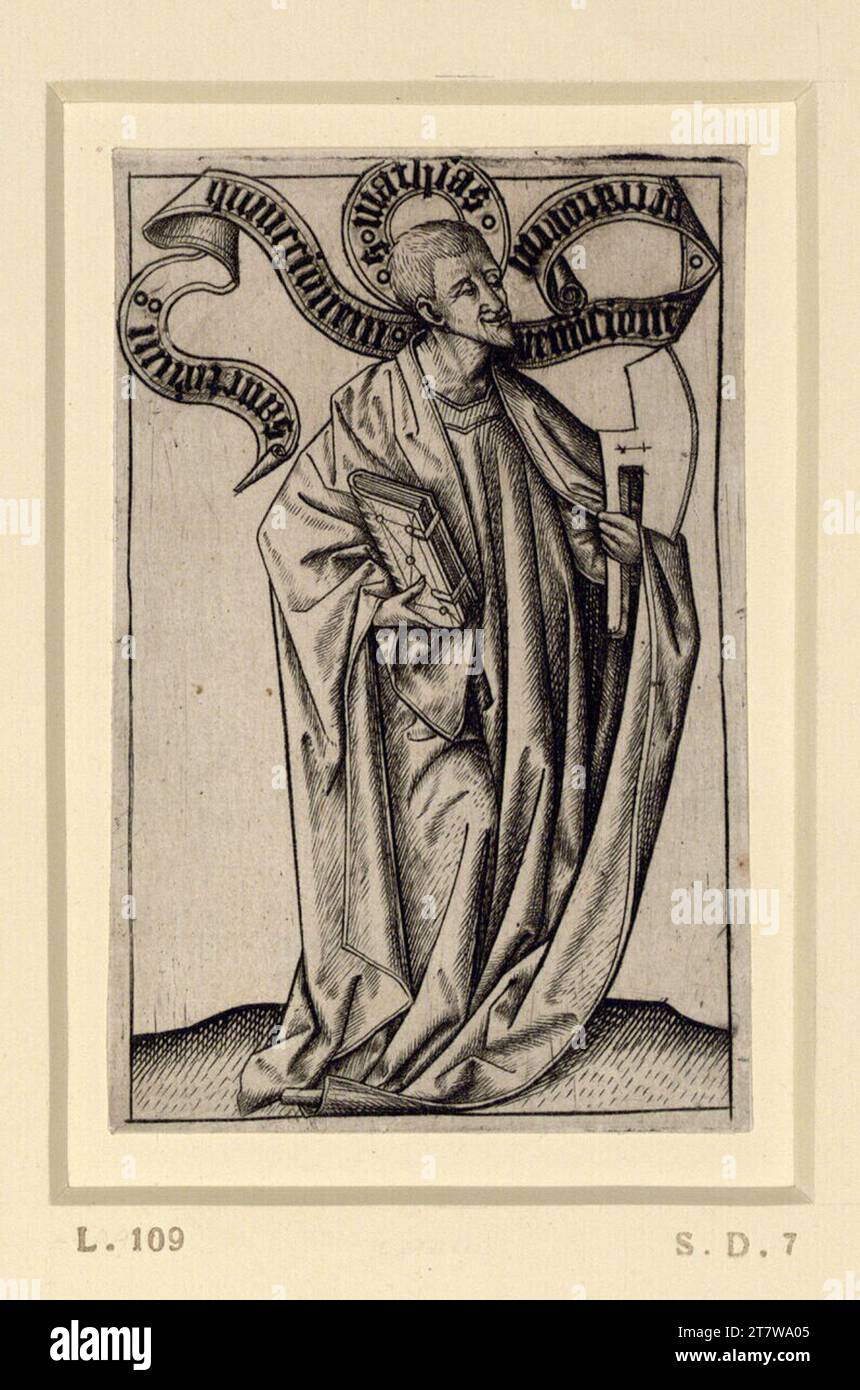 Meister E.S. Matthias. Copper engraving print zweites Drittel des 15 ...