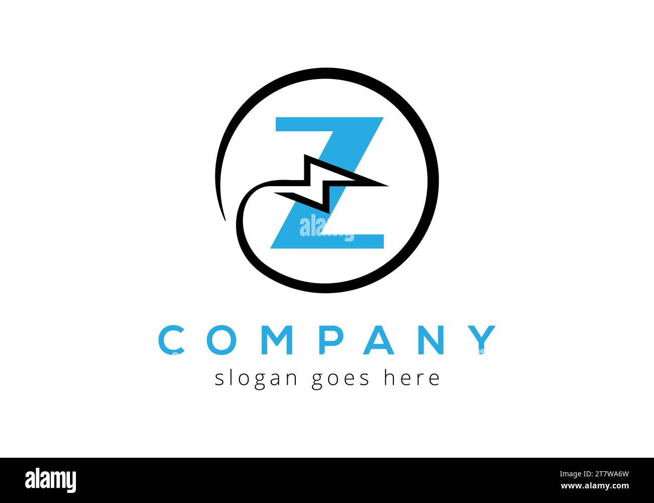 Letter Z lighting thunder bolt Logo Design Vector Template. Electric ...