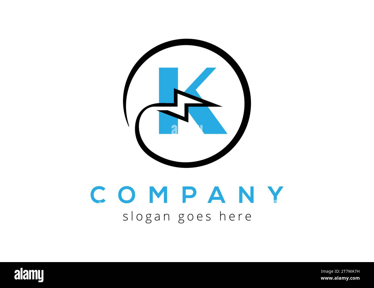 Letter K lighting thunder bolt Logo Design Vector Template. Electric ...