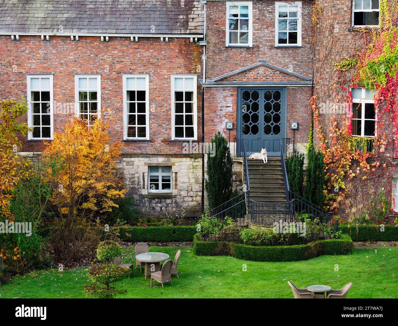 Grays Court grade I listed hotel viewed from the city walls in autumn ...