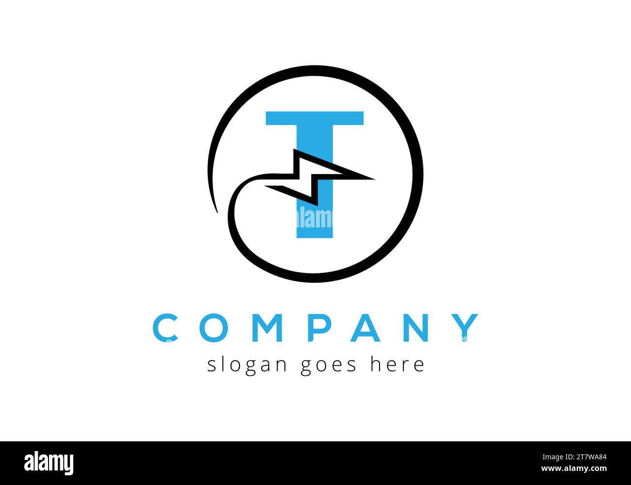 Letter T lighting thunder bolt Logo Design Vector Template. Electric ...