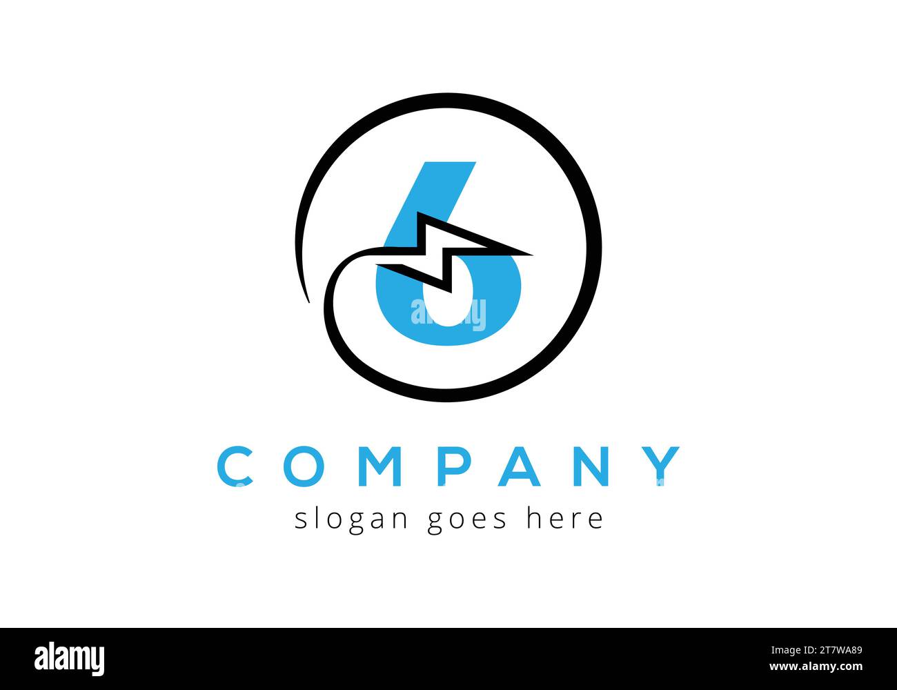Letter 6 lighting thunder bolt Logo Design Vector Template. Electric ...