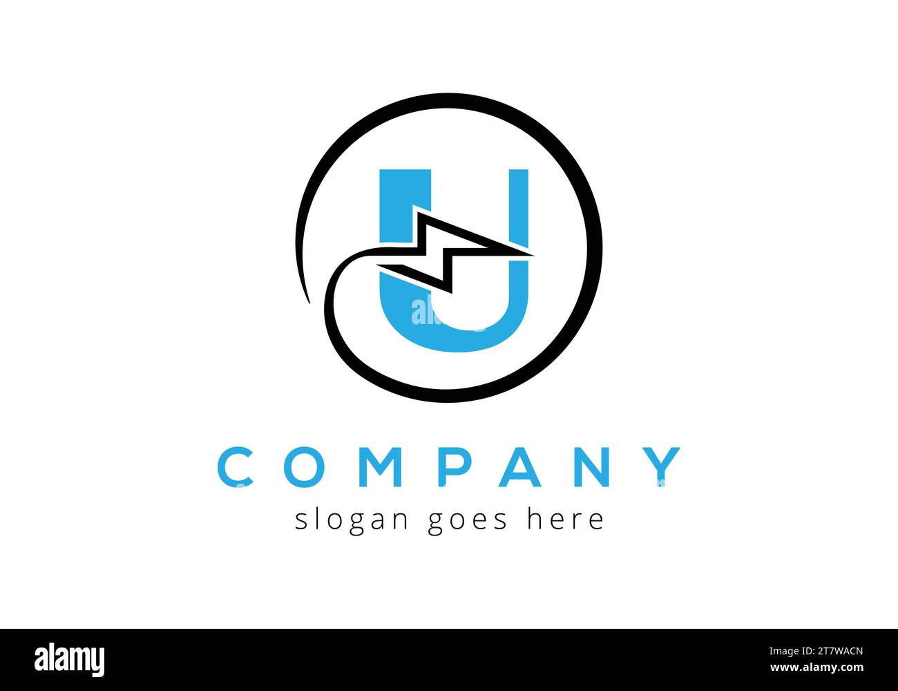 Letter U lighting thunder bolt Logo Design Vector Template. Electric ...