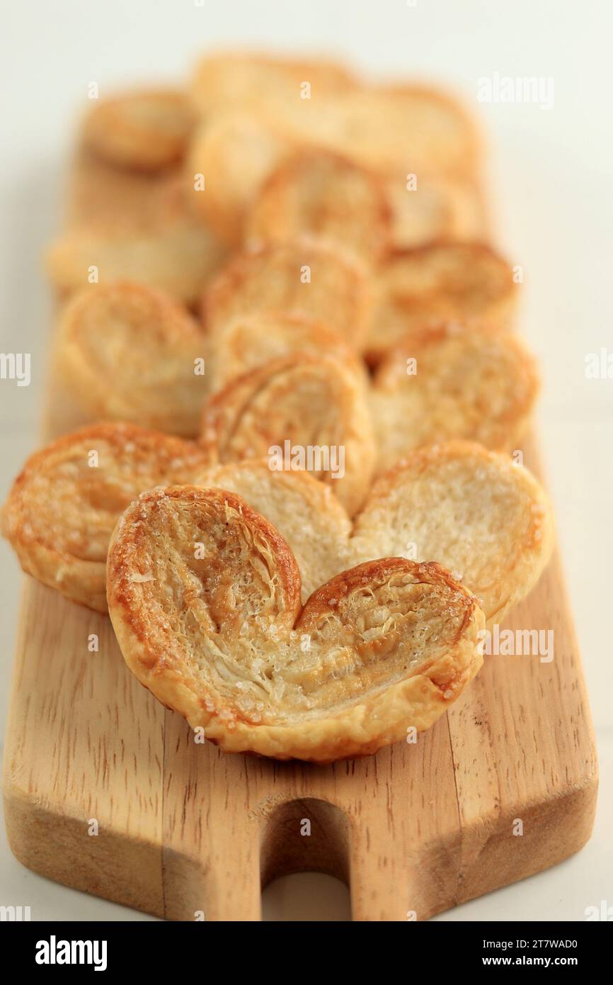 Palmier or Oreja Butter Cookies made from Pastry, known as Elephant Ear ...