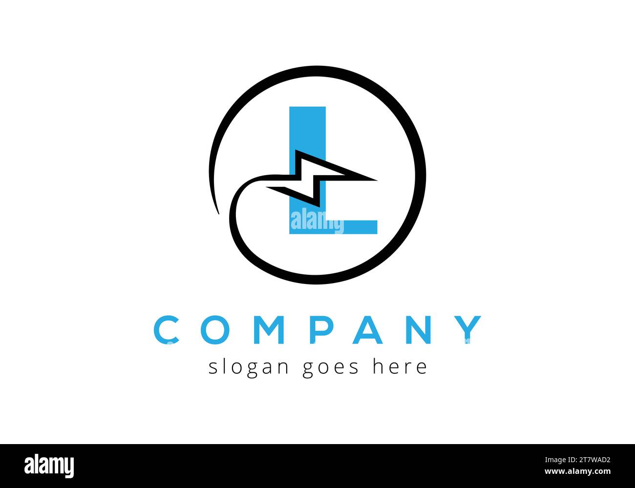 Letter L lighting thunder bolt Logo Design Vector Template. Electric ...
