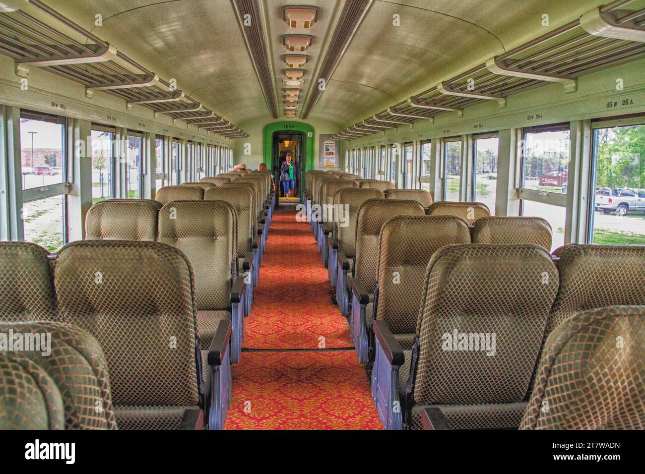 HDR of interior of vintage railcar at Austin Steam Train Association's ...