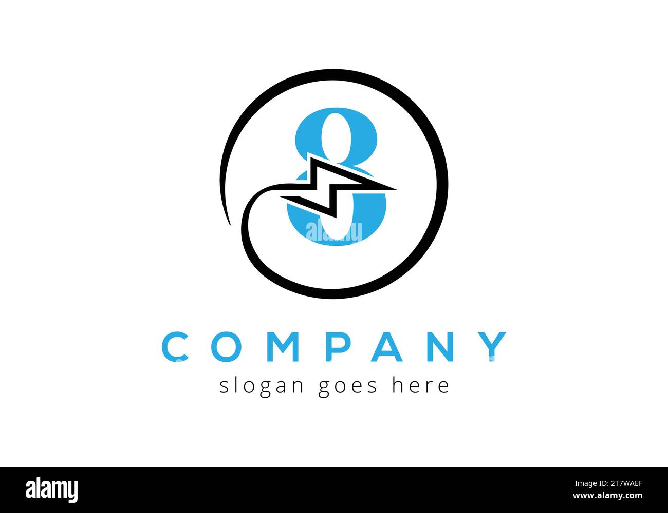 Letter 8 lighting thunder bolt Logo Design Vector Template. Electric ...
