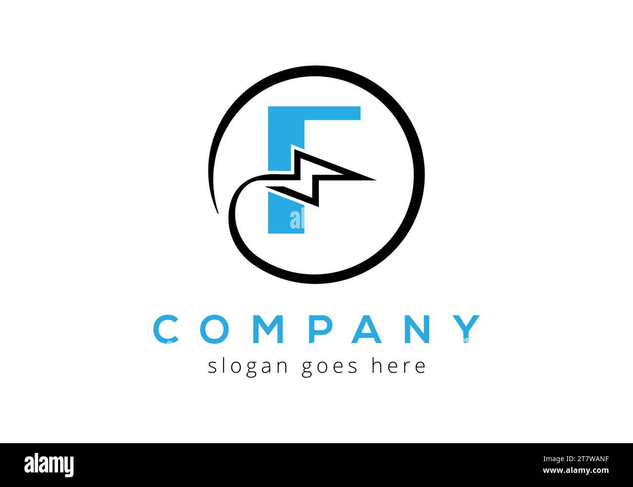 Letter F lighting thunder bolt Logo Design Vector Template. Electric ...