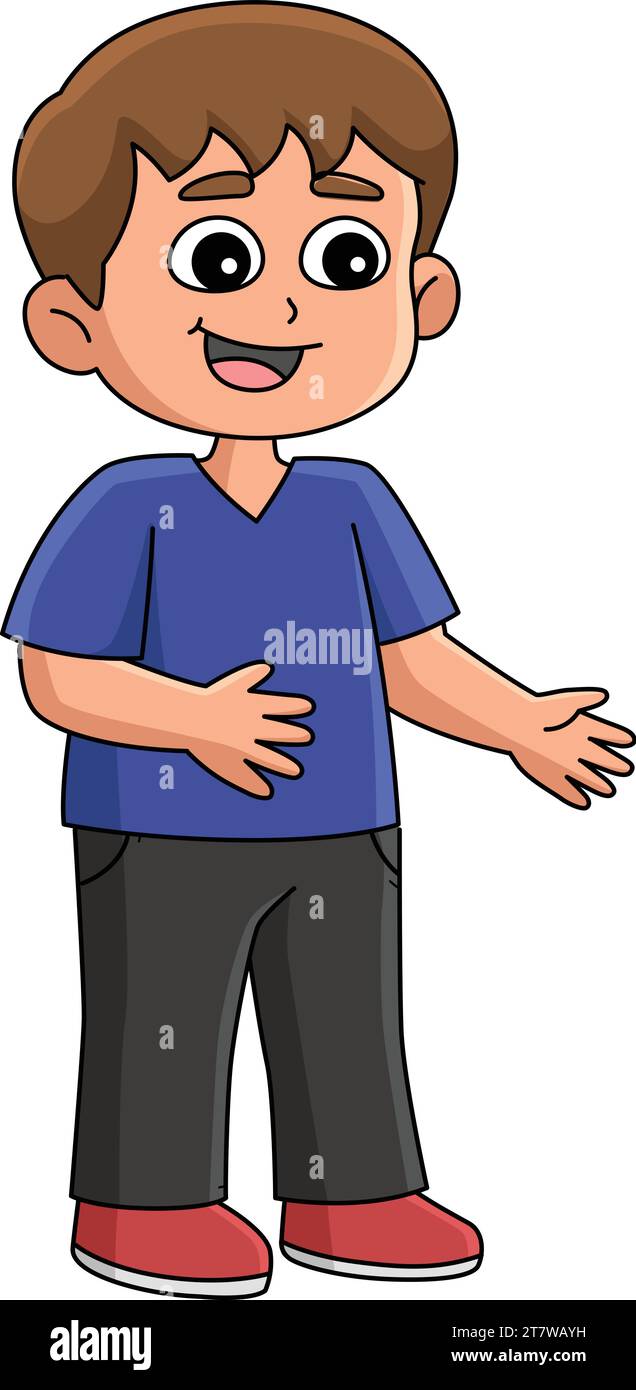 Happy Boy Cartoon Colored Clipart Illustration Stock Vector Image & Art ...