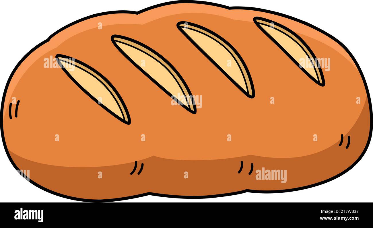 Bread Cartoon Colored Clipart Illustration Stock Vector Image & Art - Alamy