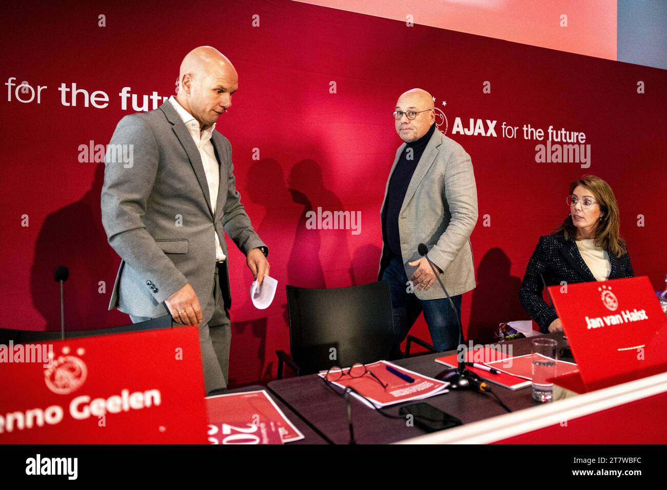AMSTERDAM - Jan van Halst, Maurits Hendriks and Susan Lenderink during ...