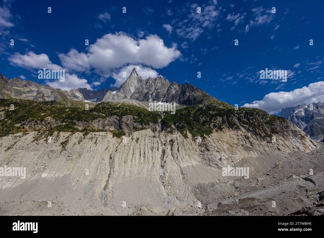 Aiguille du Dru, Les Drus mountain peak, Petit Dru summit in Chamonix ...