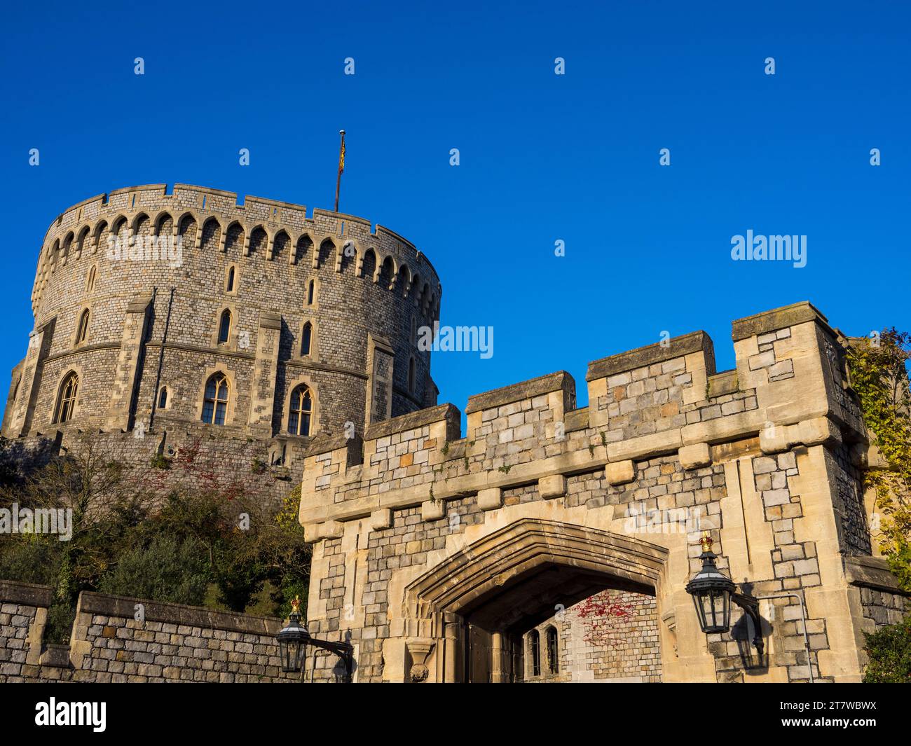 St Georges Gate and the Round Tower, Windsor Castle, Windsor, Berkshire ...
