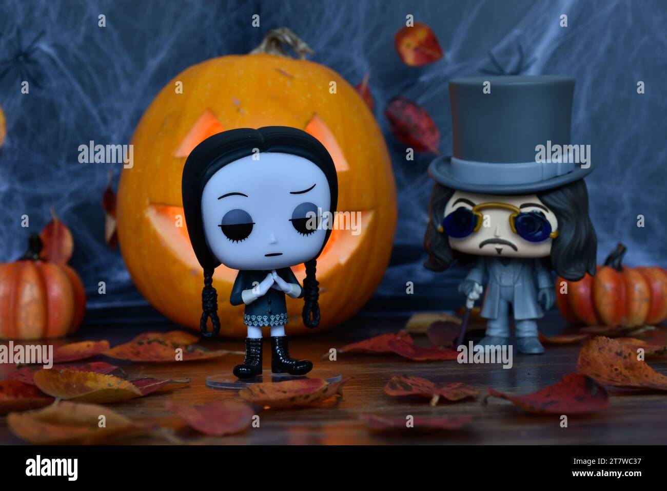 Funko Pop action figures of Wednesday Addams and Dracula vampire prince ...