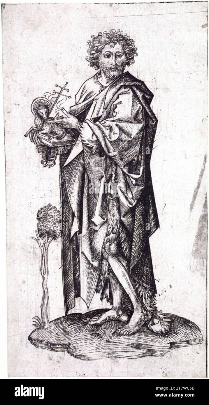 Anonym John the Baptist. Copper engraving print around 1500 Stock Photo ...