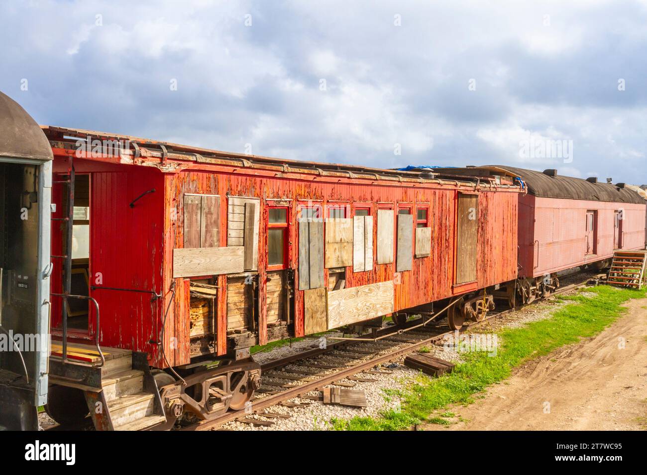 Vintage rail cars, many from 1920s, in the Austin Steam Train ...