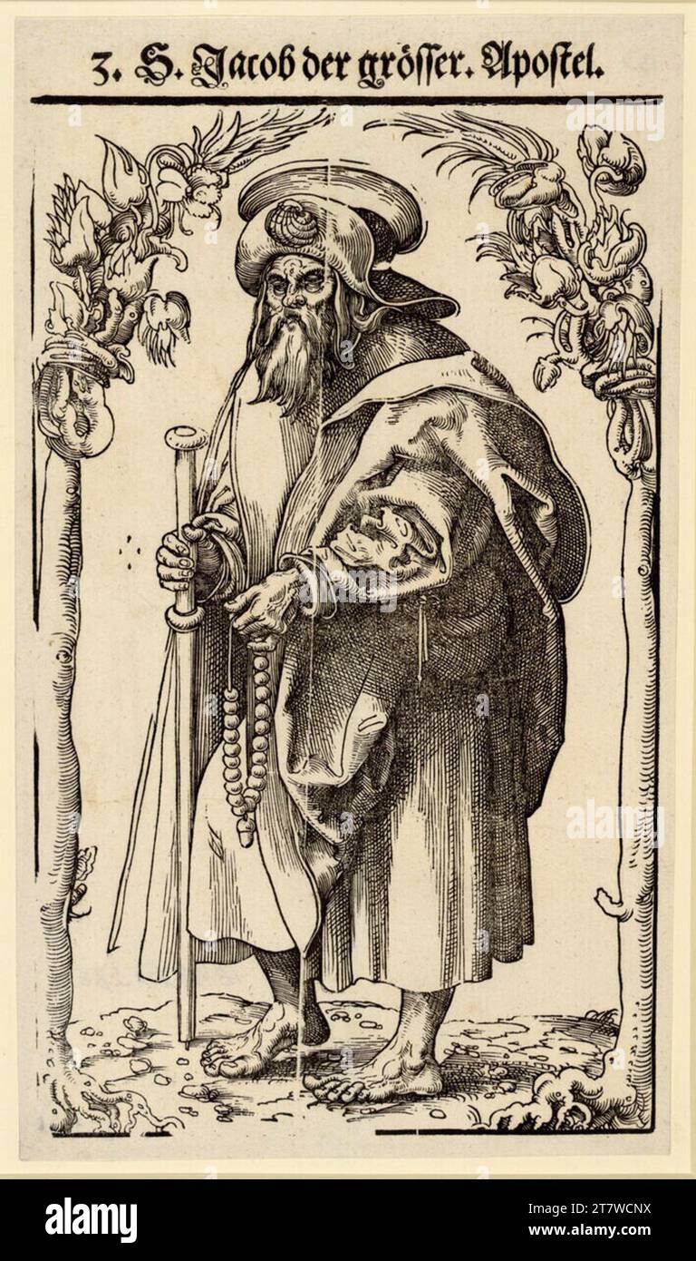 Lucas Cranach d. Ä. The apostle Jacobus the older one. Woodcut and type ...