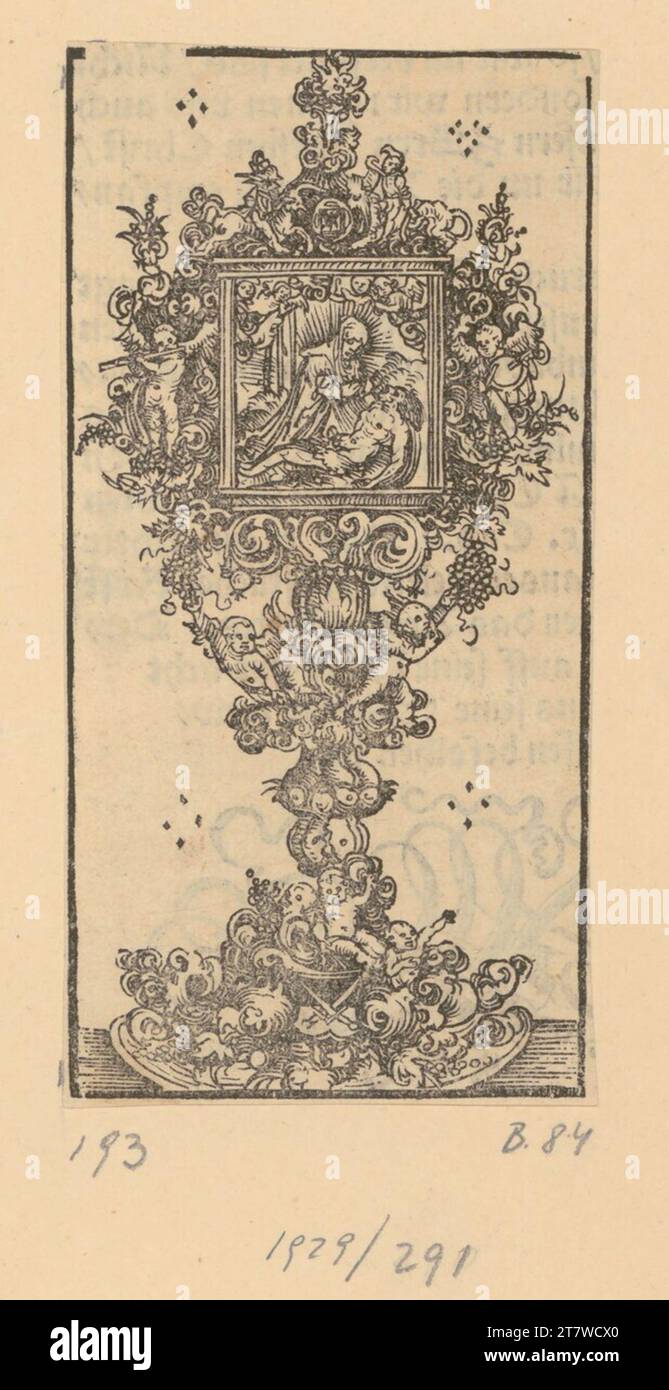 Lucas Cranach d. Ä. Reliquary with the heat of Christ. Woodcut Stock ...