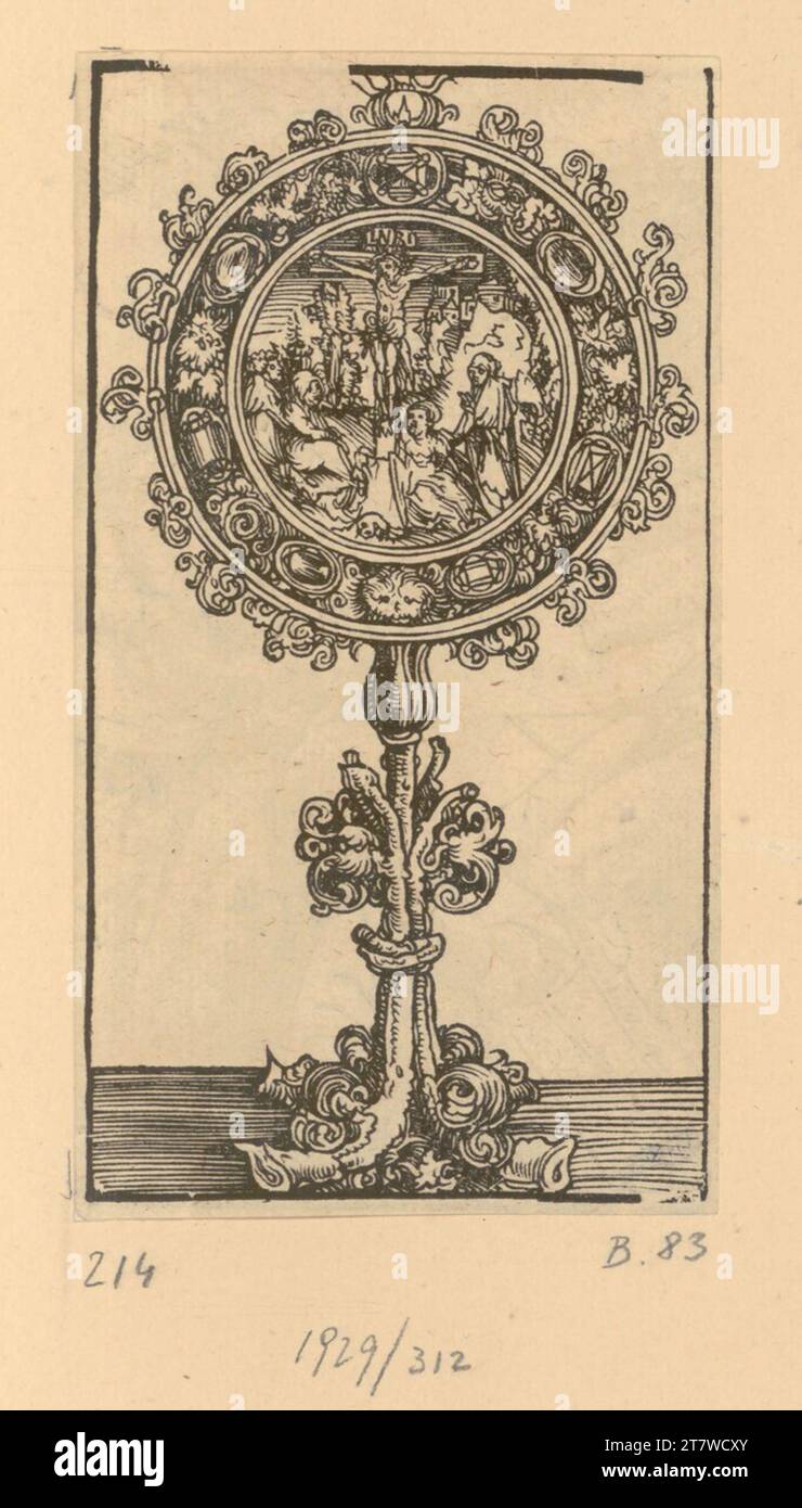 Lucas Cranach d. Ä. Crucifix with the Virgin Mary and St. John. Woodcut ...
