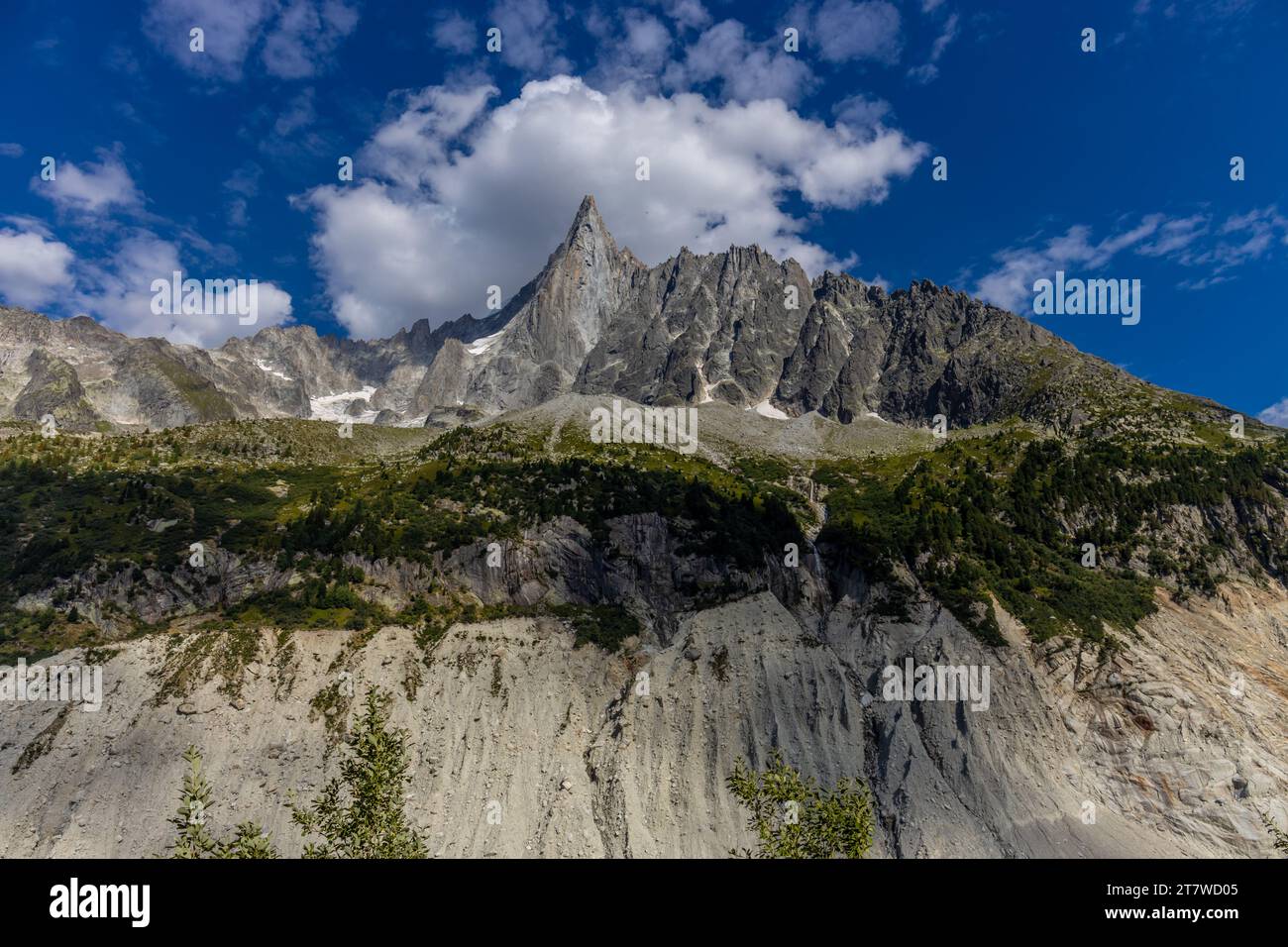 Aiguille du Dru, Les Drus mountain peak, Petit Dru summit in Chamonix ...
