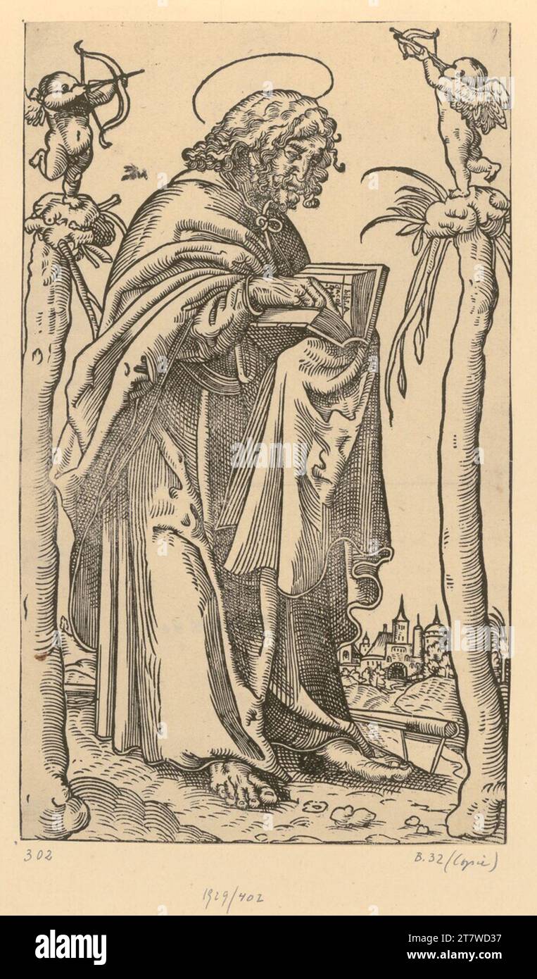 Anonym The apostle Jacobus the younger one. Woodcut 16. Century , 16th ...