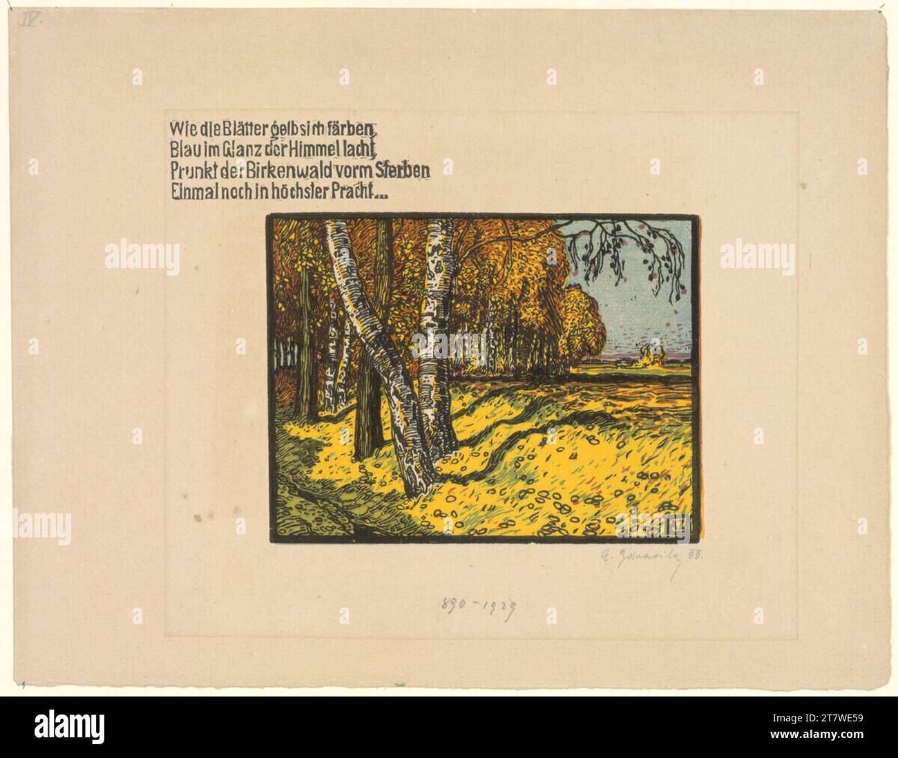 Adolf Zdrazila Herbst. Colored woodcut 1899 , 1899 Stock Photo - Alamy