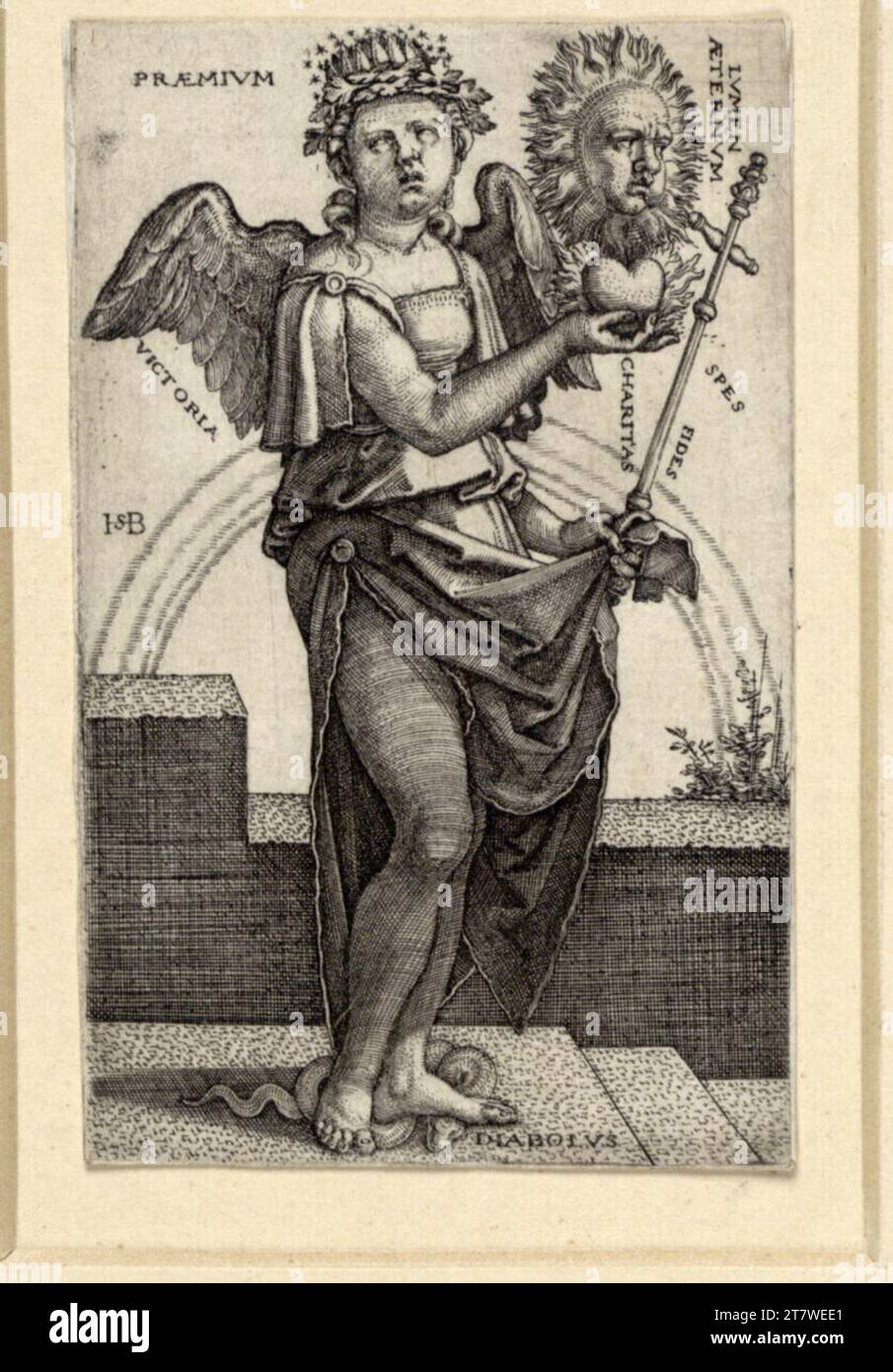 Sebald Beham Allegory of Christianity. Copper engraving print Stock ...