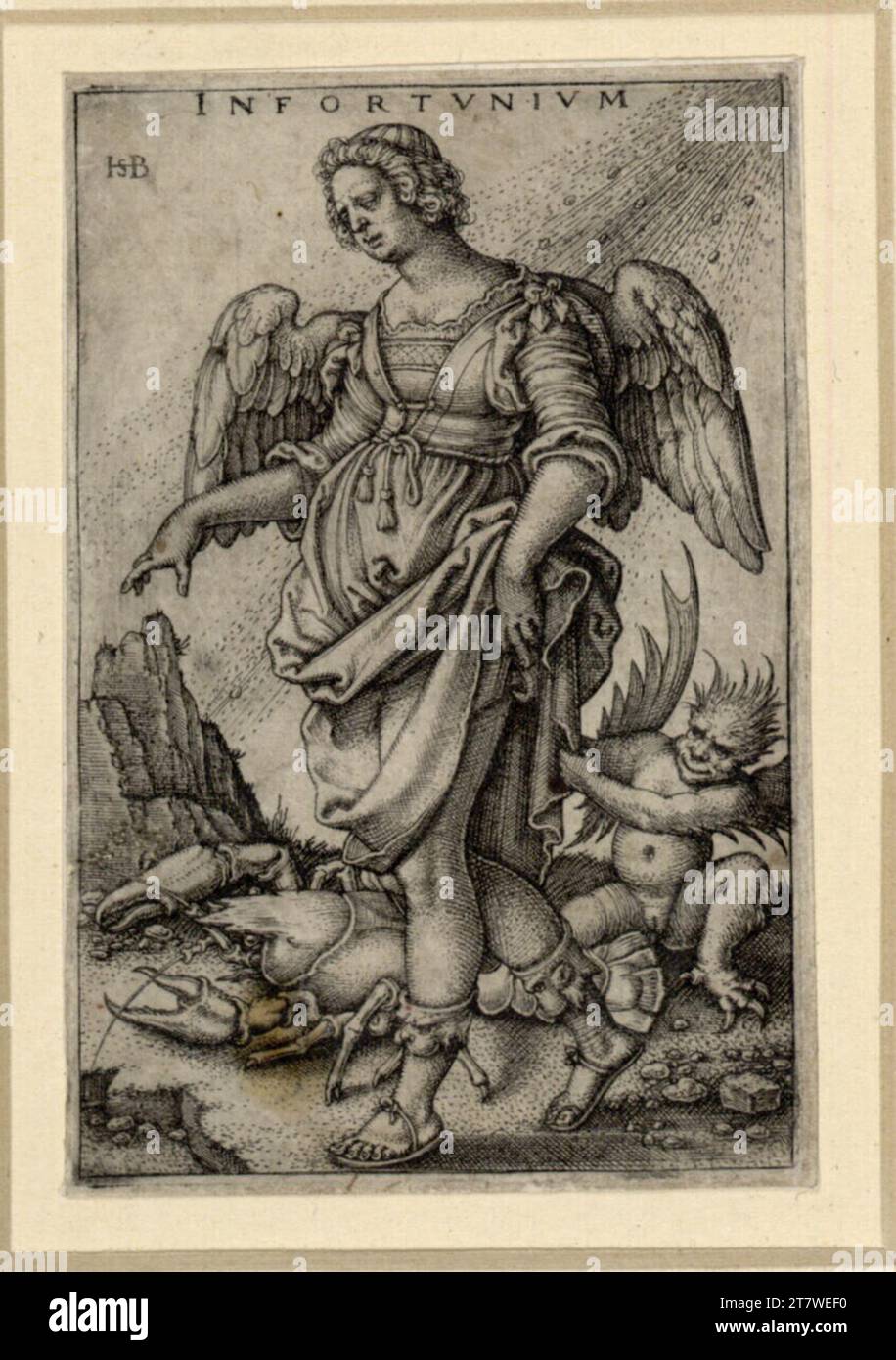 Sebald Beham The misfortune. Copper engraving print Stock Photo - Alamy