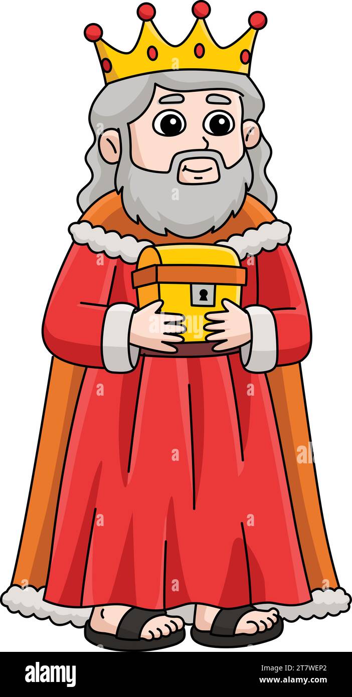 Wise King Holding Gold Cartoon Colored Clipart Stock Vector Image & Art ...