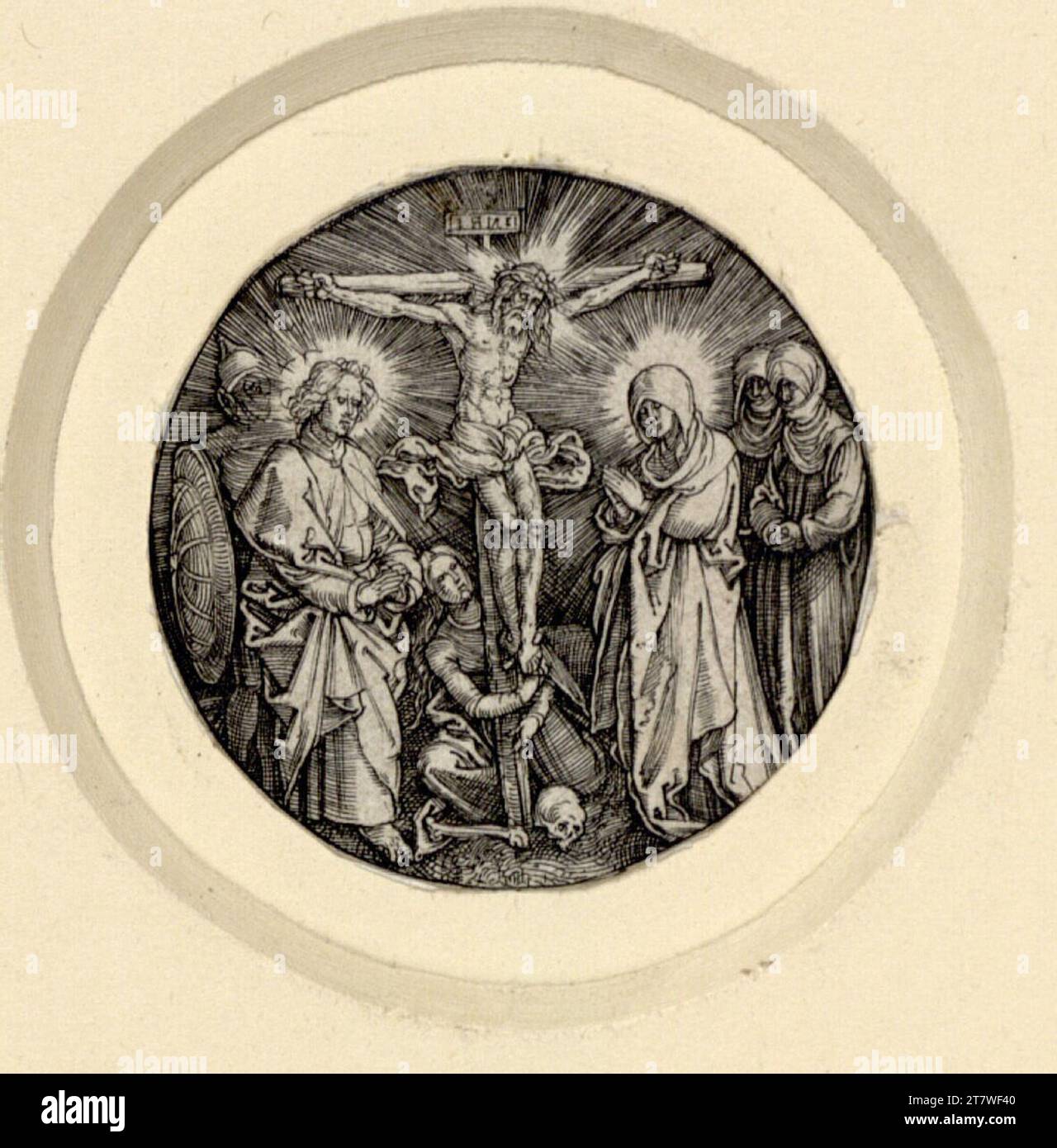 Albrecht Dürer The small crucifixion (so -called epee button of Emperor Maximilians). Print a ...