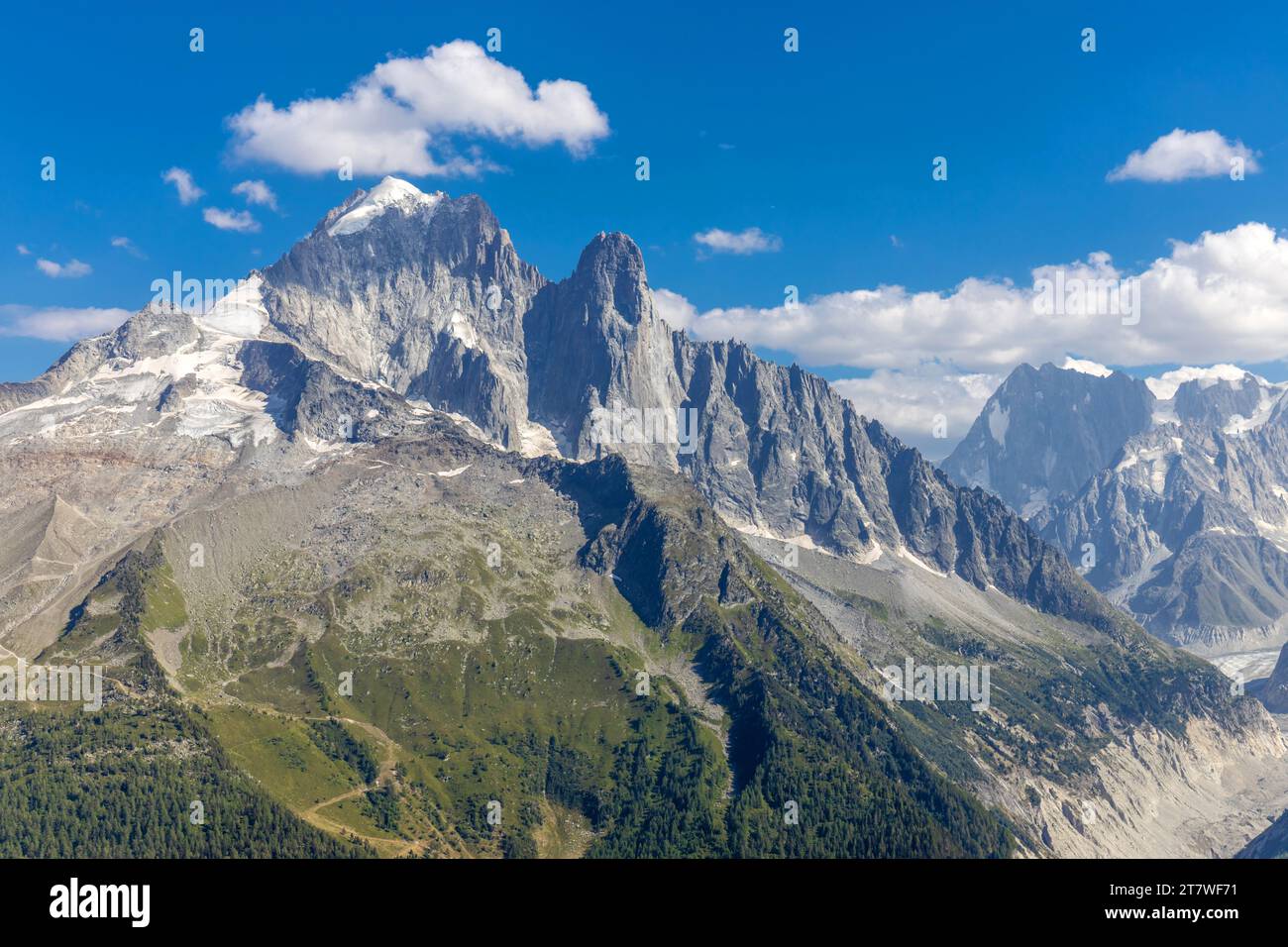 Aiguille du Dru, Les Drus mountain peak, Petit Dru summit in Chamonix ...