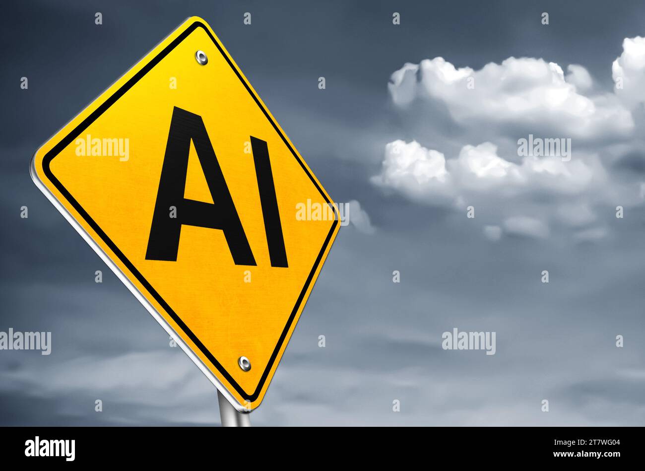 AI Artificial Intelligence Road Sign Message Stock Photo - Alamy