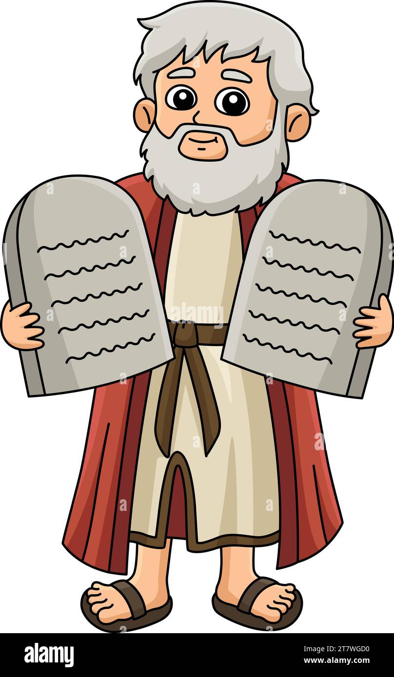Moses with the Ten Commandments Cartoon Clipart Stock Vector Image ...